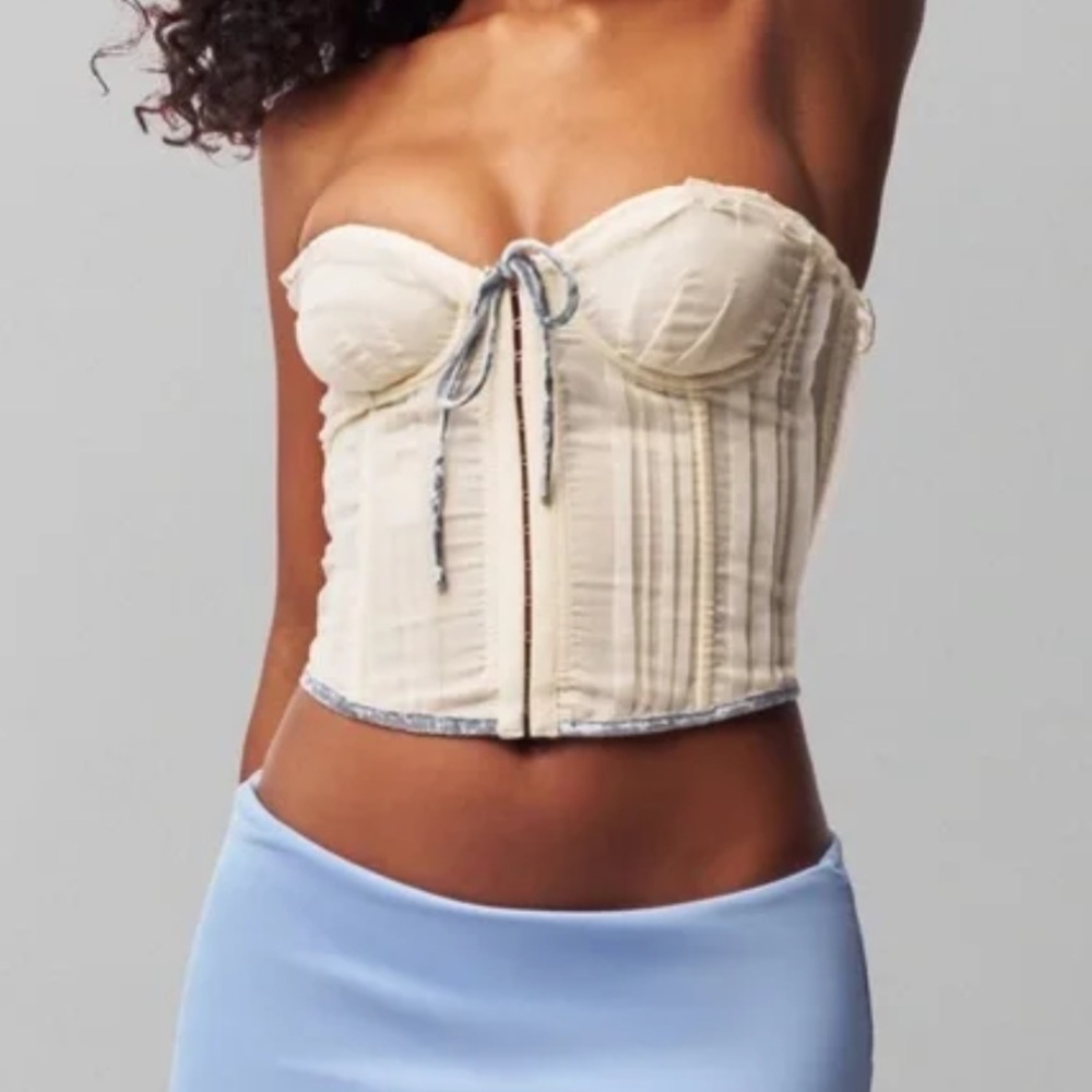 Danielle Guizio Pintuck Corset White - Gem